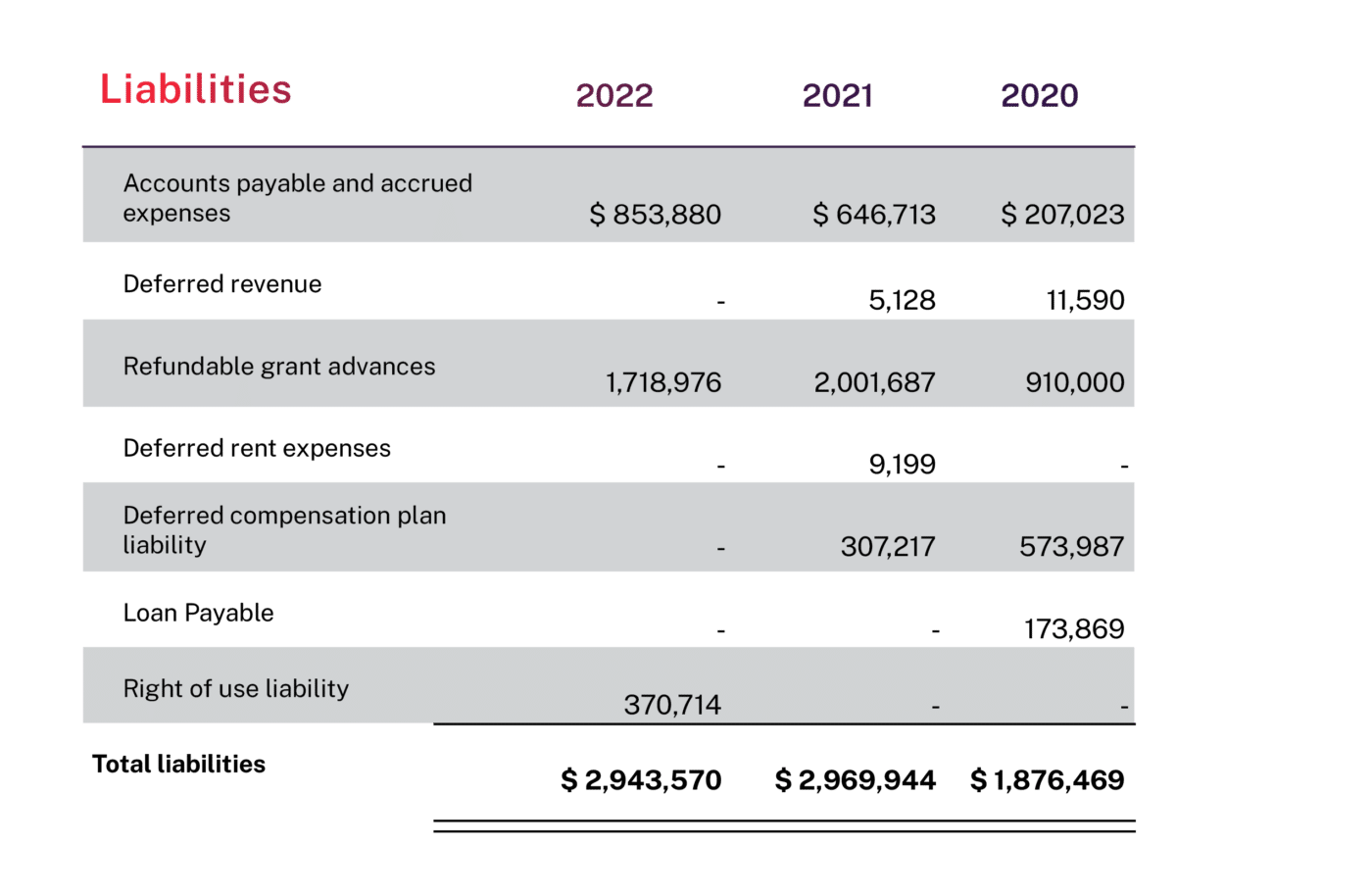 Liabilities Chart Revised | National Medical Fellowships